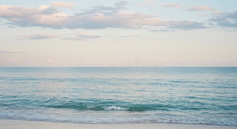Peaceful Ocean Scene at Sunset with Soft Pastel Colors Stock ...