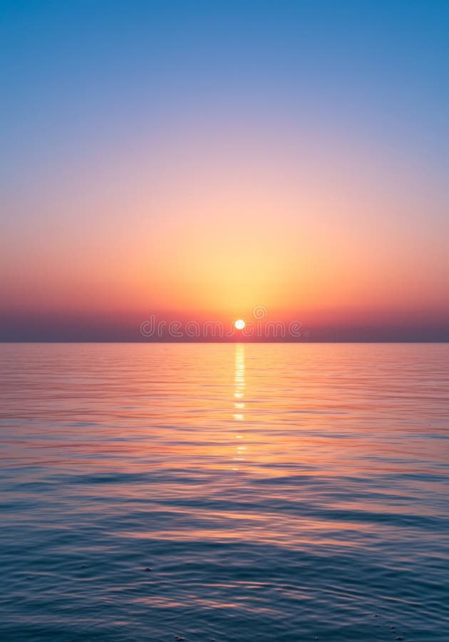 Peaceful Ocean Sunset with Vibrant Colors Stock Image - Image of colors ...
