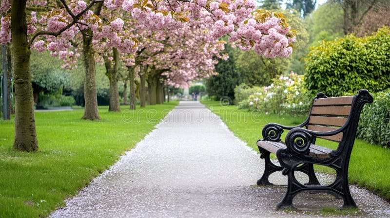 A Peaceful Park, Bathed in Sunlight. Stock Vector - Illustration of ...