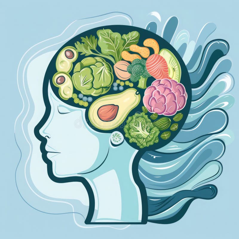 Peaceful Profile Avatar with Keto Brain Foods for Calm and Focus Stock ...