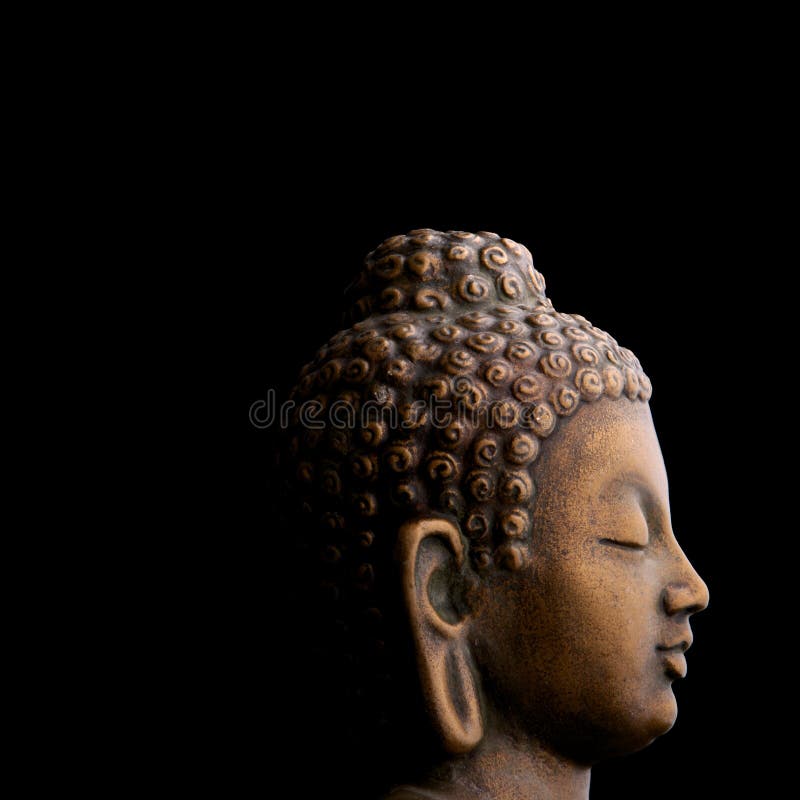 Peaceful Profile of Buddha Sculpture Stock Image - Image of bronze ...
