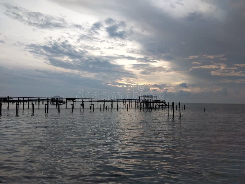 A Peaceful Quiet Night on the Bay Stock Image - Image of south ...
