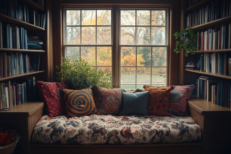 Peaceful Reading Space, Soft, Subtle Tones Embrace a Comfy Reading ...