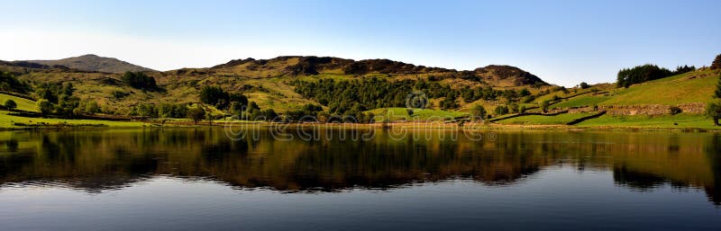 Peaceful Reflection on the Lake Stock Image - Image of hiking, fells ...