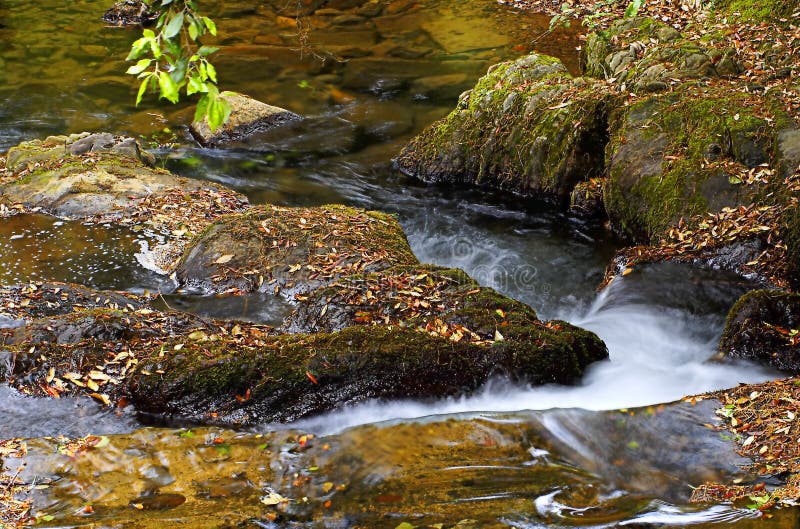 Peaceful Waterfall stock photo. Image of mountain, horizontal - 96216934