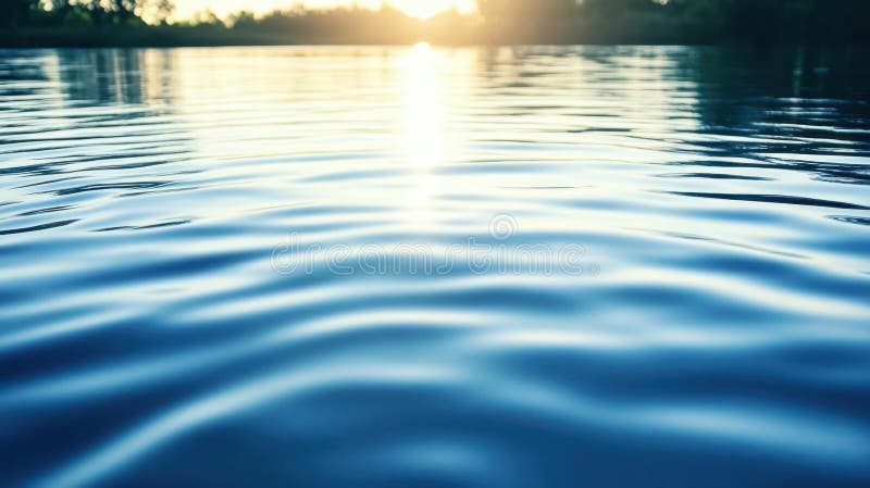 Peaceful River with Smooth Water Reflections Stock Illustration ...