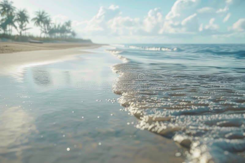 A Peaceful Sandy Beach with Gentle Waves, Perfect for Relaxation and ...