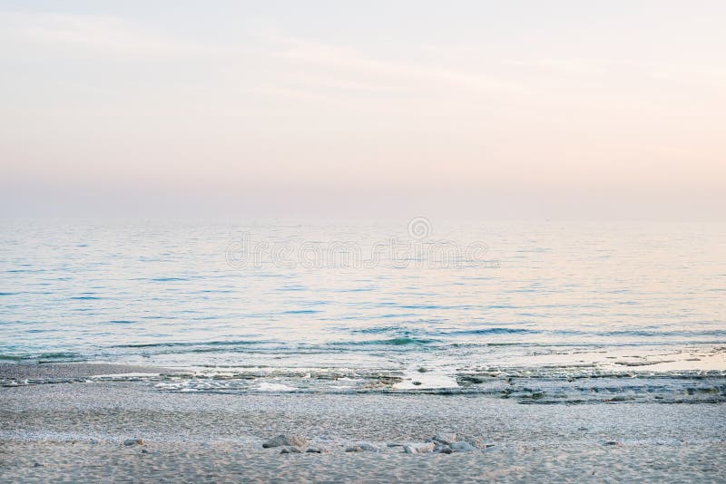 Peaceful Scene of a Calm Sea at Sunset Stock Photo - Image of coast ...