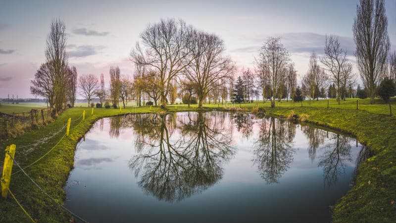 Peaceful Scene With Reflections On The Water Stock Image - Image of ...