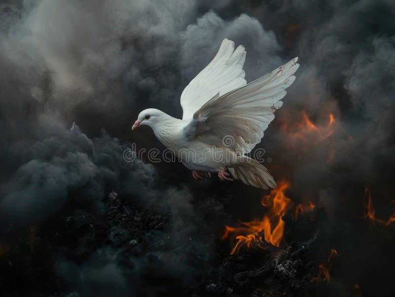White Dove Flying Over Fire Stock Image - Image of outdoors, dove ...