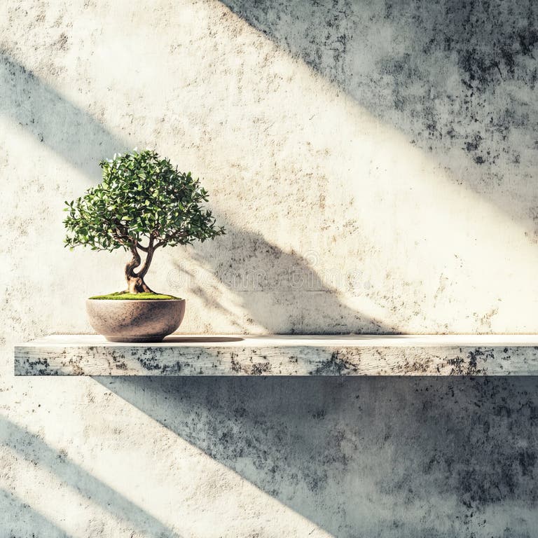 A Peaceful and Serene Bonsai Tree Situated in a Rustic Environment ...