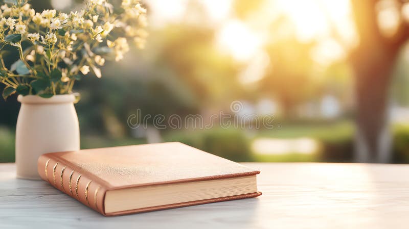 A Peaceful Setting with a Book Ready for Reading beside Fresh Yellow ...