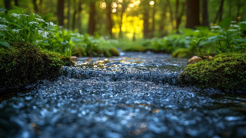 In a Peaceful Setting, the Sounds of Soft Flowing Rivers Fill the Air ...