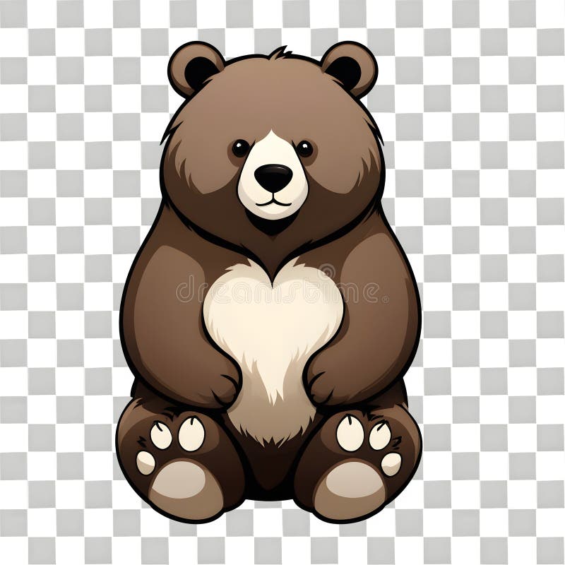 Peaceful Sitting Bear Vector Clip Art with Soft Gradients Stock ...