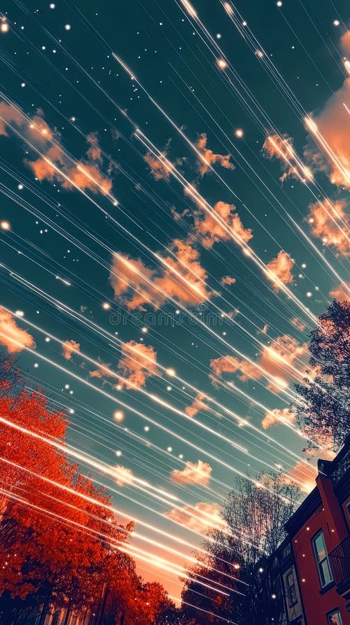 Peaceful Sky Filled with Glowing Lines of Code Under a Dreamy ...