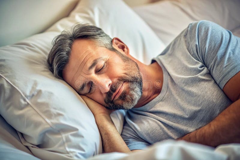 Peaceful Sleeping Man Generative Ai Stock Illustration - Illustration ...