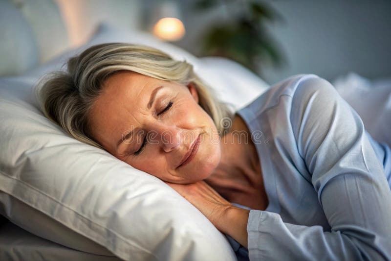 Peaceful Sleeping Woman Generative Ai Stock Illustration - Illustration ...