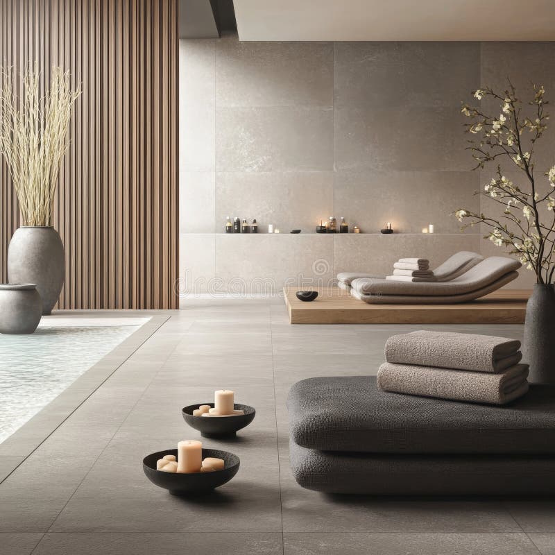 Peaceful Spa Backdrop with Generous Space for Marketing Messages. Stock ...