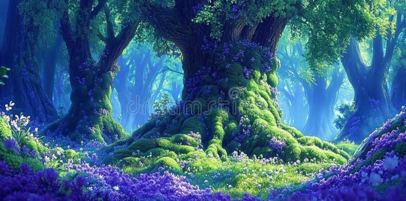 A Peaceful Spring Forest Scene Reveals Sunlight Filtering through ...