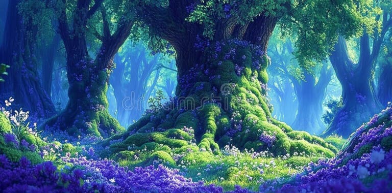 A Peaceful Spring Forest Scene Reveals Sunlight Filtering through ...