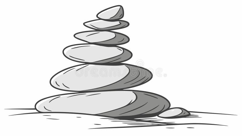 Peaceful Stack of Stones Cairn, Vector Design Generative AI Stock ...