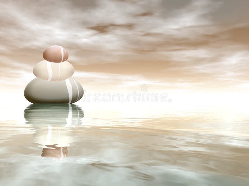Peaceful Stones - 3D Render Stock Illustration - Illustration of ...
