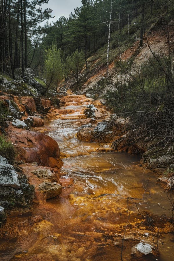 A Peaceful Stream Flowing through a Lush Forest, Ideal for Nature ...