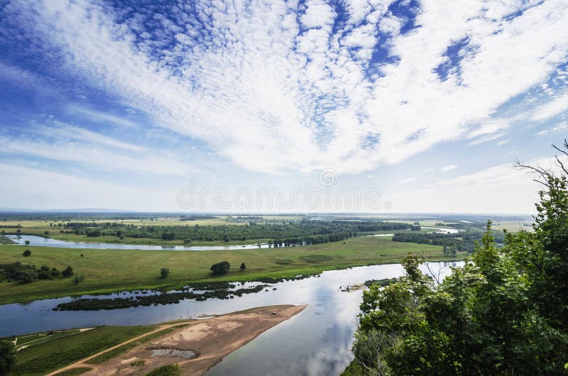 Peaceful summer landscape stock photo. Image of meadow - 62679836