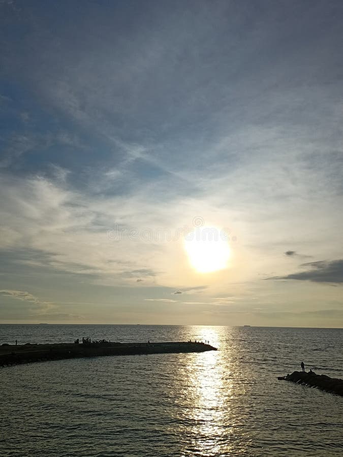 Peaceful Sunset on the Beach Bringing Alive Stock Photo - Image of ...