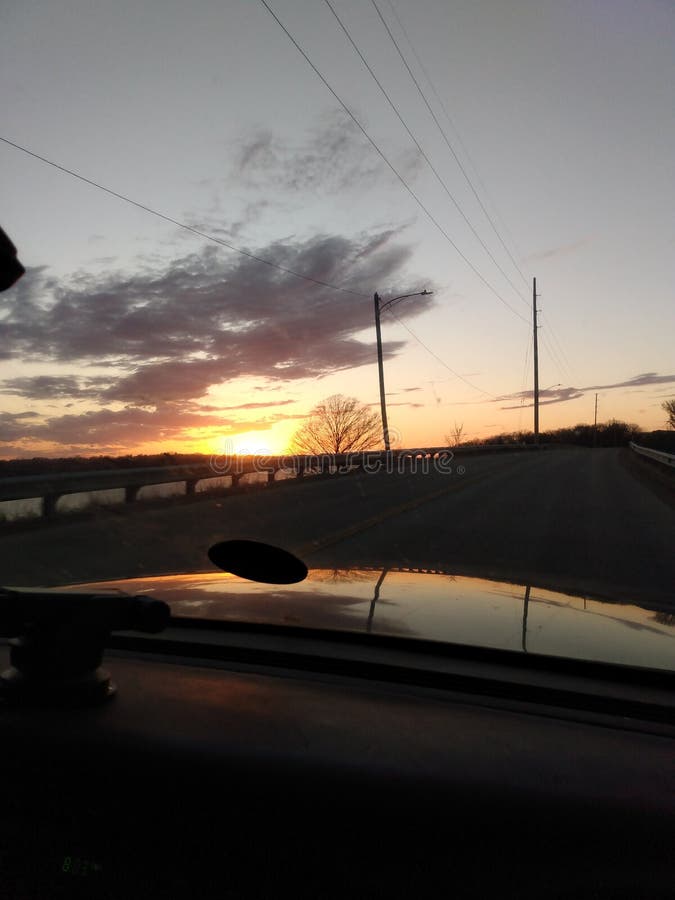 Sunset Drive, Semitruck on Highway Stock Image - Image of scenic ...