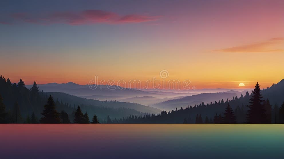 A Peaceful Sunset Gradient with Soft Color Transitions Stock ...