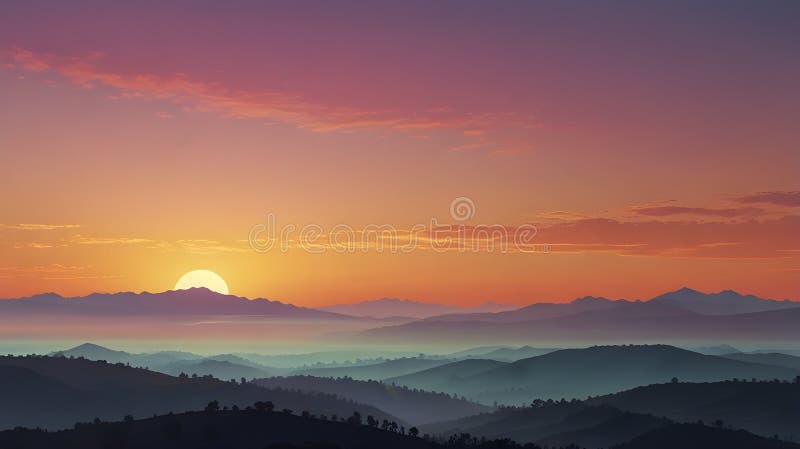 A Peaceful Sunset Gradient with Soft Color Transitions Stock ...