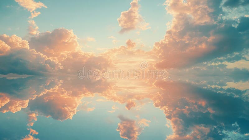 Peaceful Sunset Sky Reflection Stock Illustration - Illustration of color, emotion: 365584992
