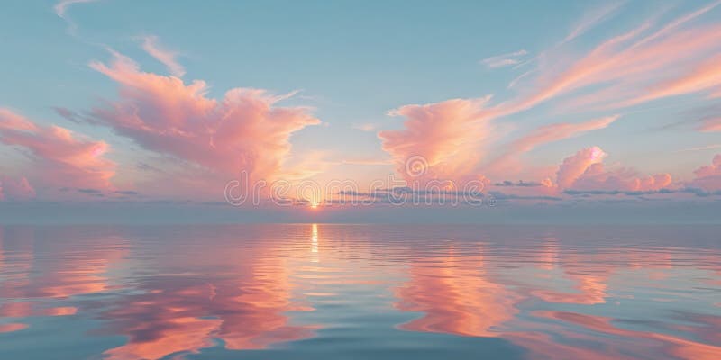 Peaceful Sunset with Stunning Sky Reflections. Stock Image - Image of peaceful, gorgeous: 371962597