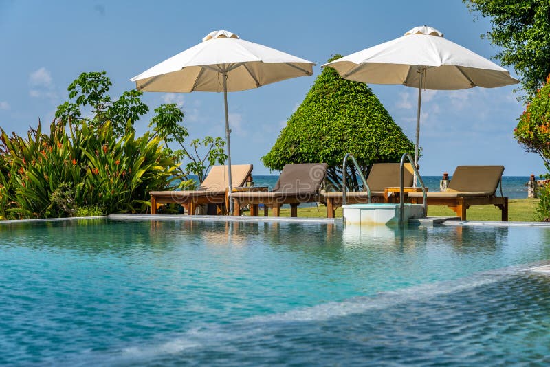 Peaceful Swimming Pool at the Beautiful Resort Stock Photo - Image of ...