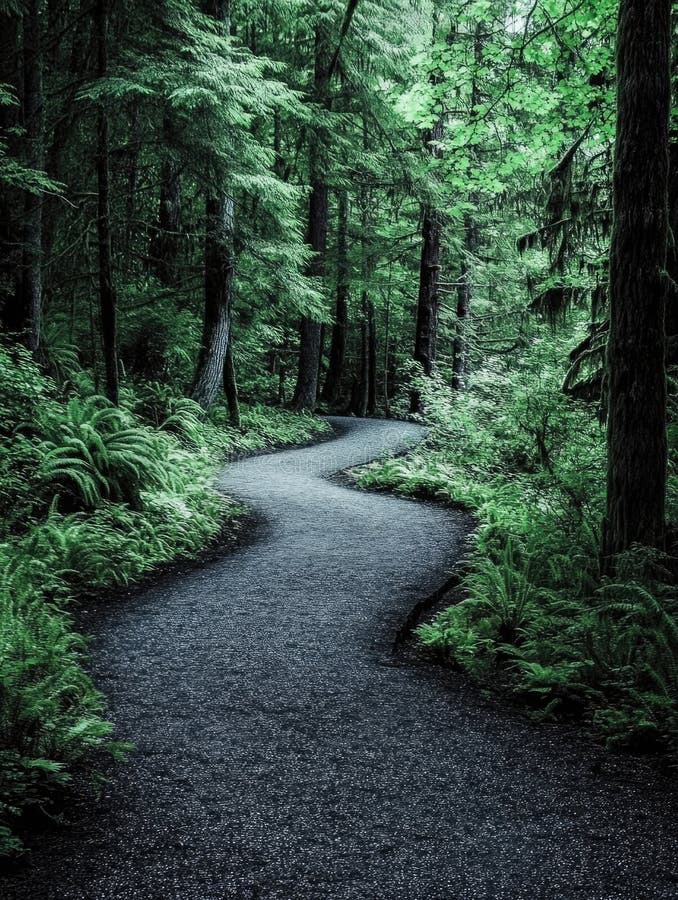 Peaceful Trail in the Forest Stock Image - Image of beautiful ...