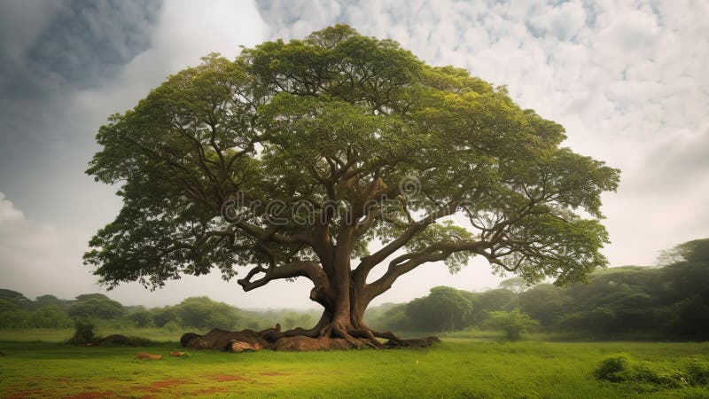Peaceful Tree AI Generative Stock Illustration - Illustration of ...