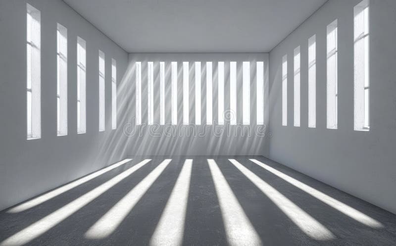 A Peaceful, Uncluttered Space with Bright Light Filtering through Tall ...