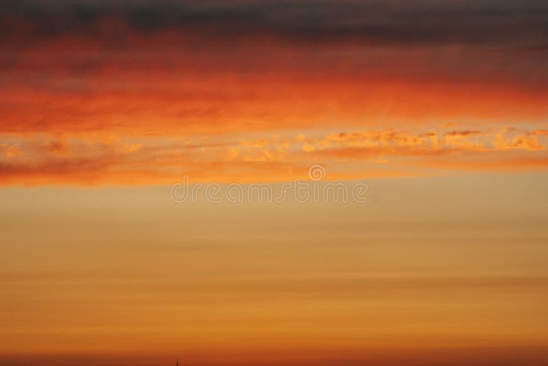 Peaceful View of Bright Orange Skyline at Sunset Stock Image - Image of ...