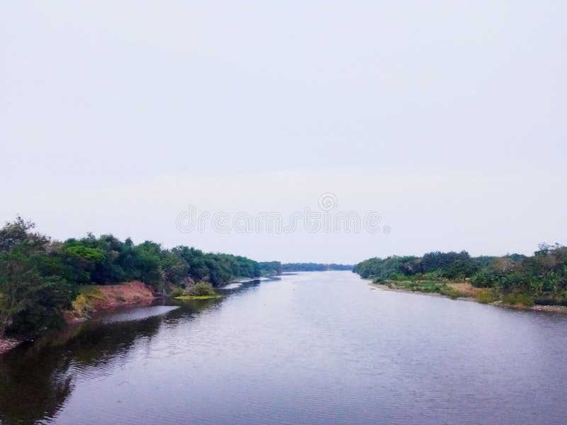 A Peaceful View of the River in the Dry Season Stock Image - Image of ...