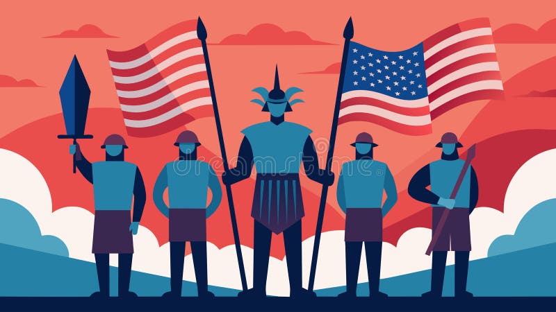 Peaceful Warriors Standing Tall and Proud in Front of an American Flag ...