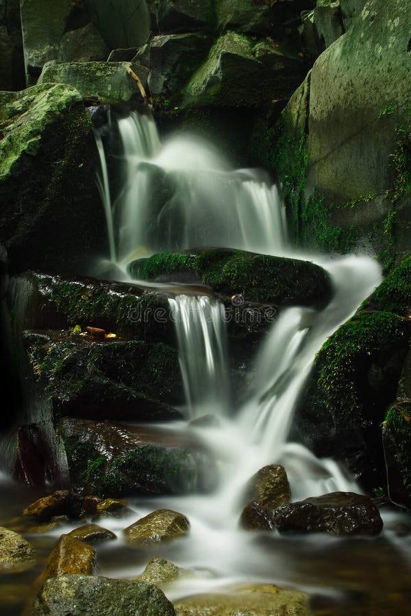 Peaceful waterfall stock image. Image of green, cascade - 8056445