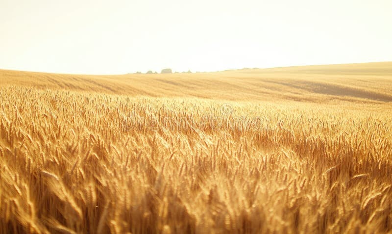 Peaceful Wheat Field, Golden Waves, Open Land, Soft Sunlight Stock ...