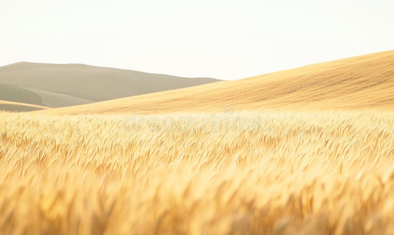 Peaceful Wheat Field, Golden Waves, Open Land, Soft Sunlight Stock ...