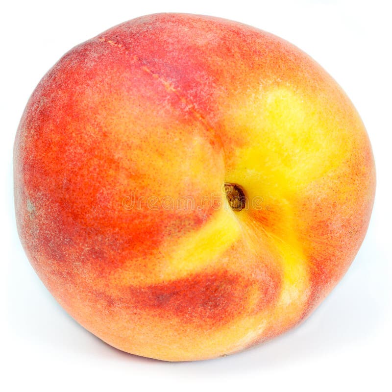 Beautiful Whole Peach and Split on White Stock Image - Image of leaf ...