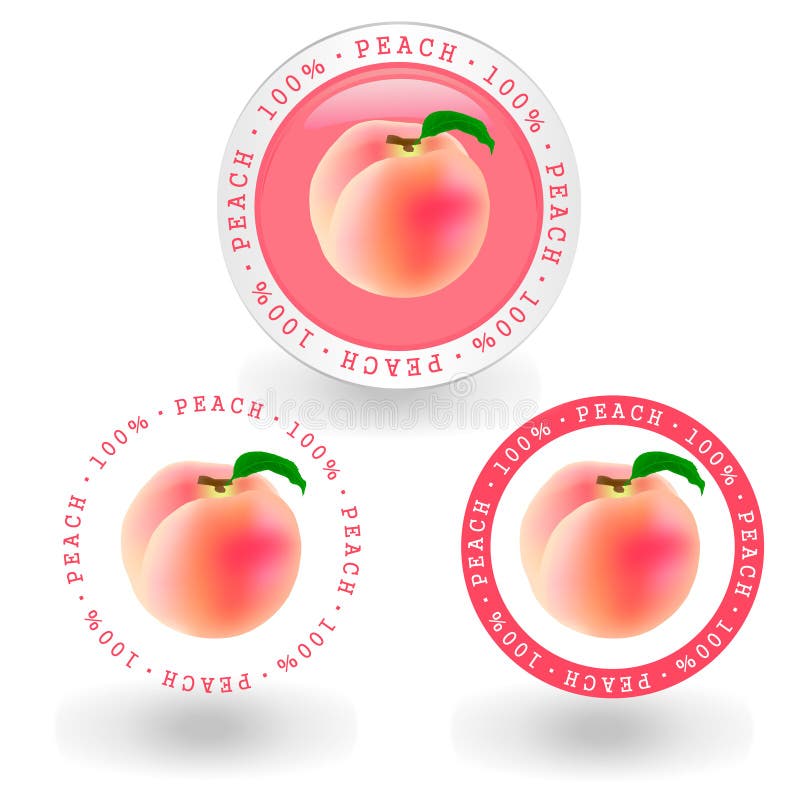 Peach label stock vector. Illustration of dessert, premium - 30456736