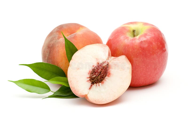 Peach and apple stock image. Image of vegetarian, calorie - 16069675