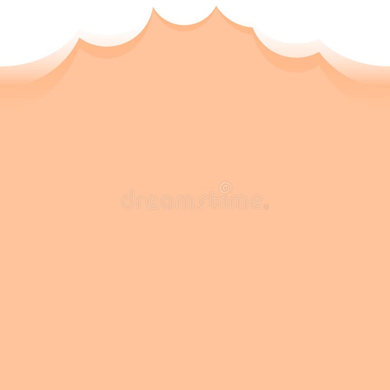Peach Background with White Cloudy Seamless Border on Top Stock Vector ...