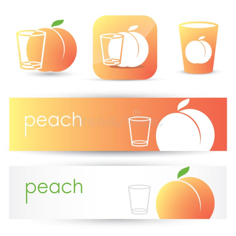 Peach banners and symbols stock vector. Illustration of ingredient ...