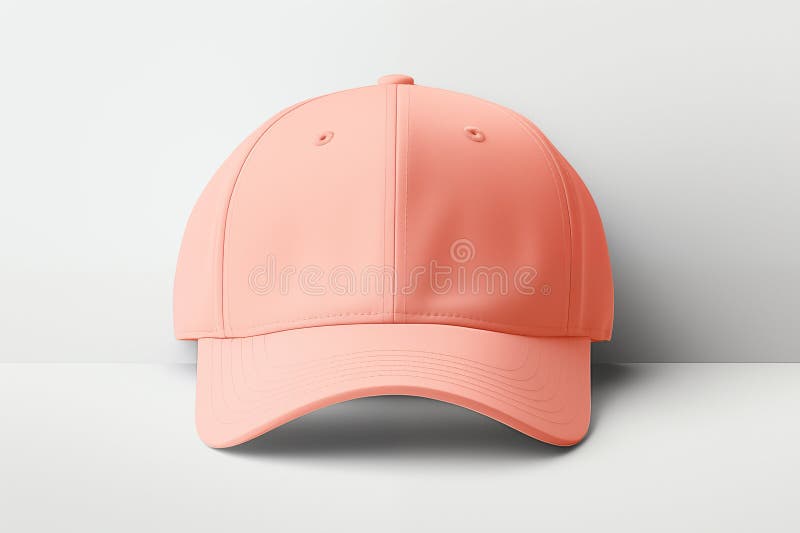 Peach Baseball Cap Blank Mockup Stock Photo - Image of single, empty ...